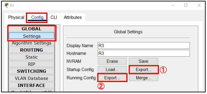 GUIでコンフィグの保存・読込・削除 | Packet Tracer の操作方法 | 演習で学ぶネットワーク
